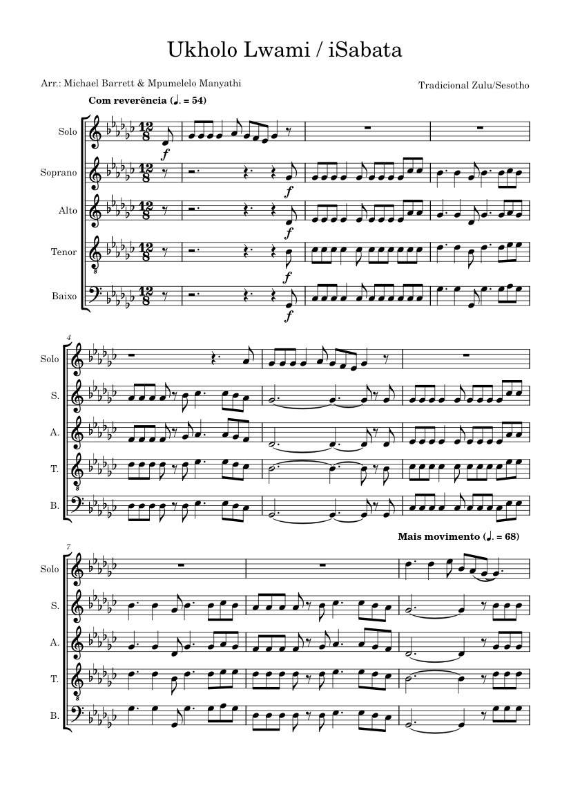 Ukholo Lwami / iSabata - Kgaogelo Moagi, Nomcebo Zikode Sheet Music for ...