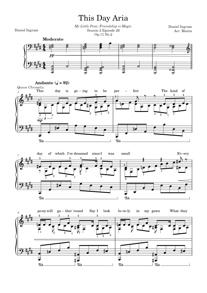 This Day Aria Sheet music for Piano (Solo) | Musescore.com