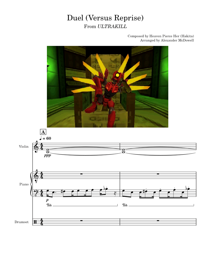 Duel (Versus Reprise) - Heaven Pierce Her | ULTRAKILL OST Sheet Music ...