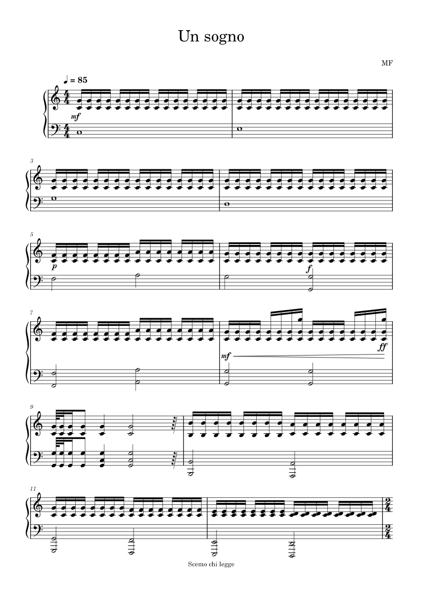 Un sogno Sheet Music for Piano (Solo) | MuseScore.com