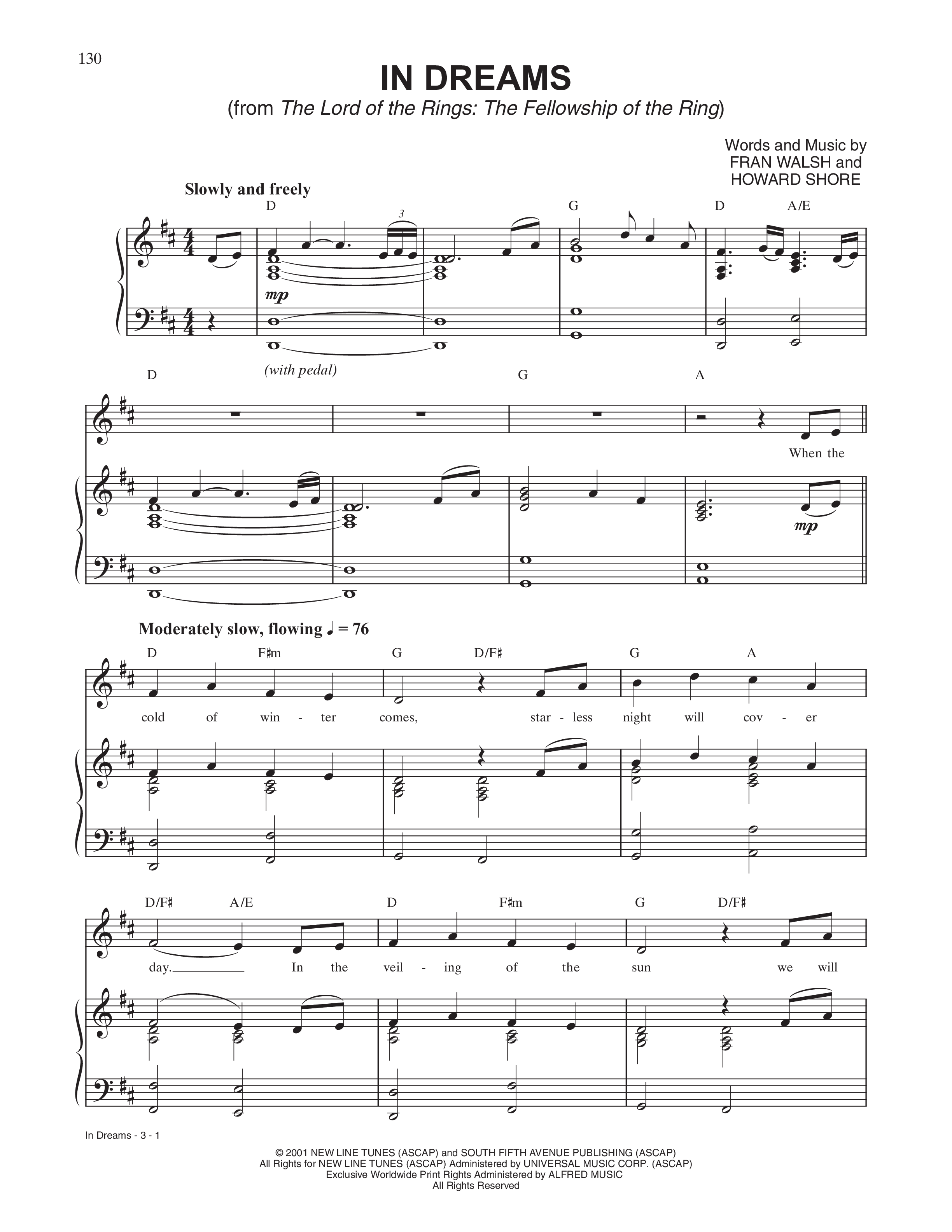 Play Official version of In Dreams (from The Lord Of The Rings: The ...