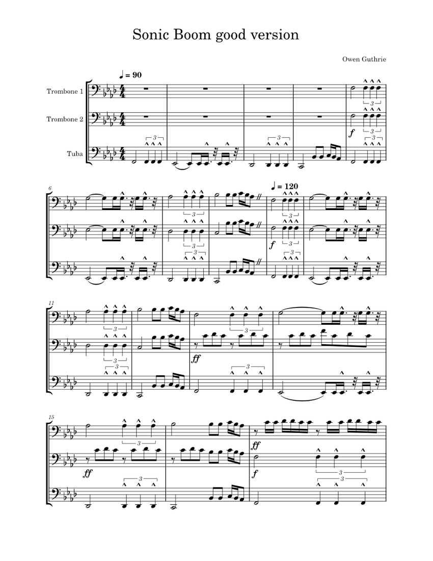 Snake Pit – Sonic Boom Trio NHHS Sheet music for Trombone, Tuba (Brass ...