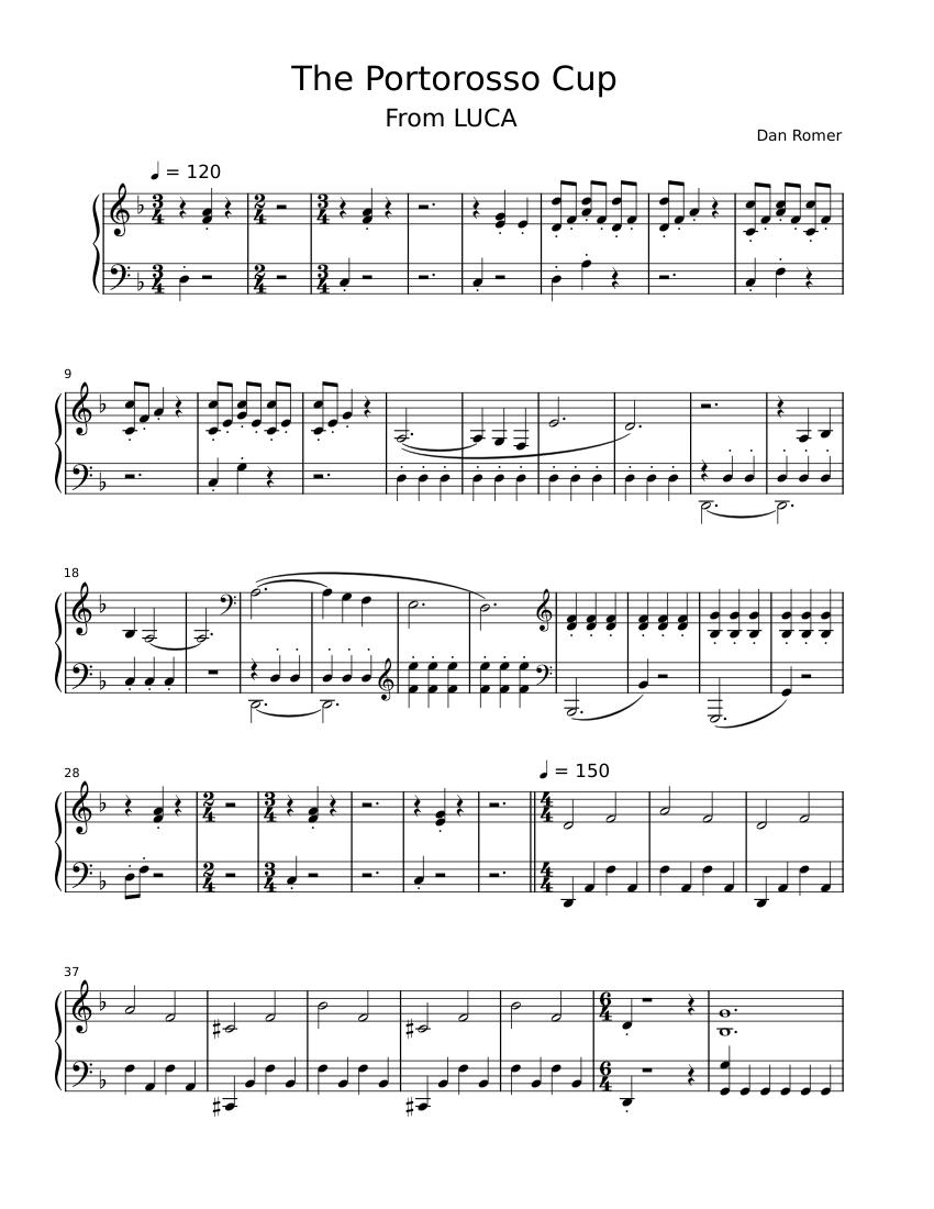 The Portorosso Cup Sheet music for Piano (Solo) | Musescore.com