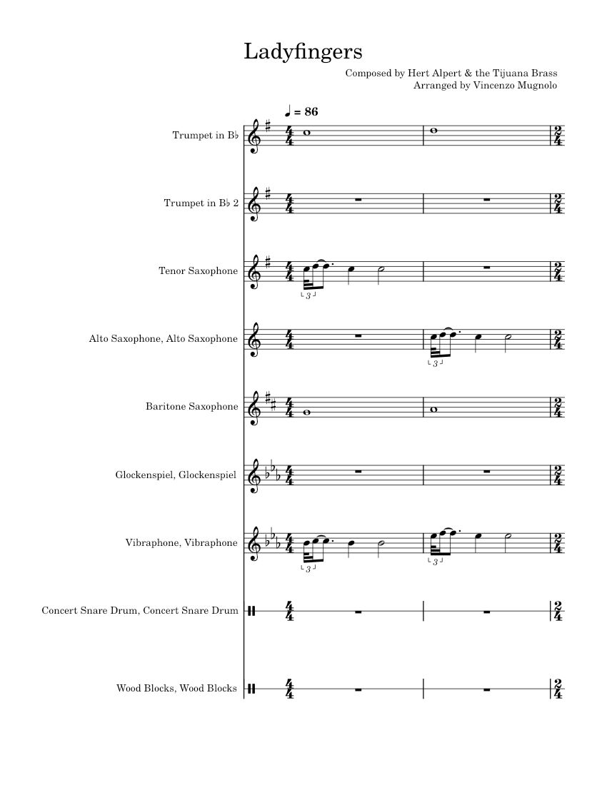 Ladyfingers – Herb Alpert & The Tijuana Brass Sheet music for Saxophone ...