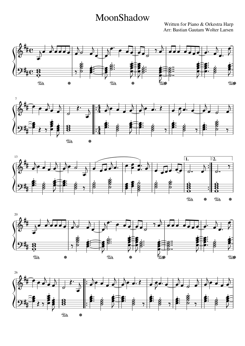 Moonshadow Guitar Chords