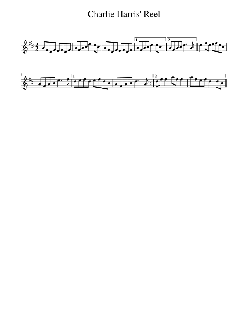 Charlie Harris' Reel Sheet music for Piano (Solo) | Musescore.com