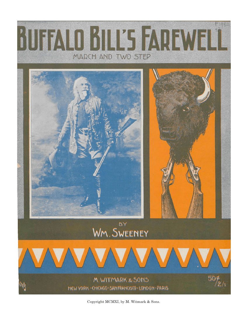 Buffalo Bill's Farewell – William Sweeney (1911) Sheet Music for Piano ...