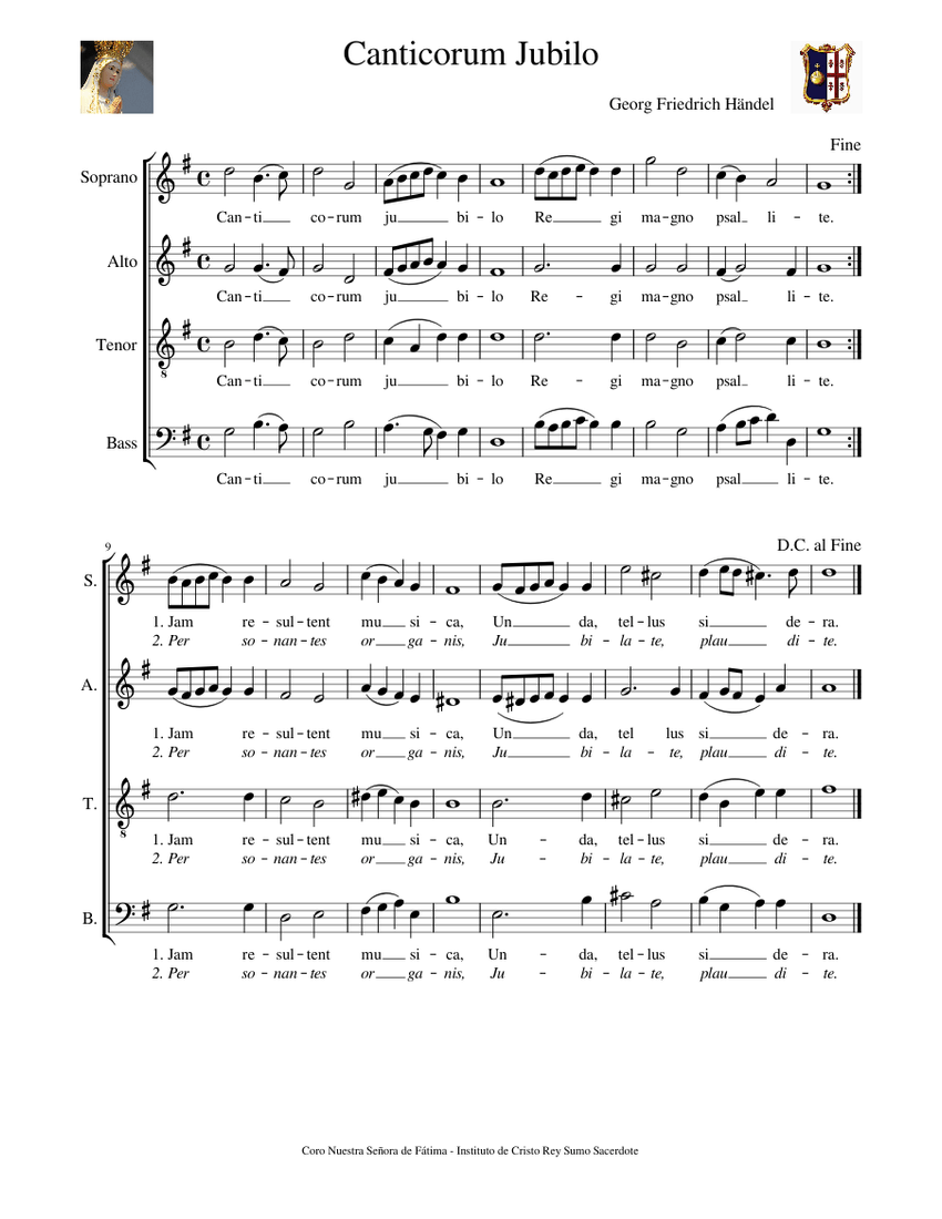 Canticorum Jubilo - Händel Sheet music for Soprano, Alto, Tenor, Bass ...