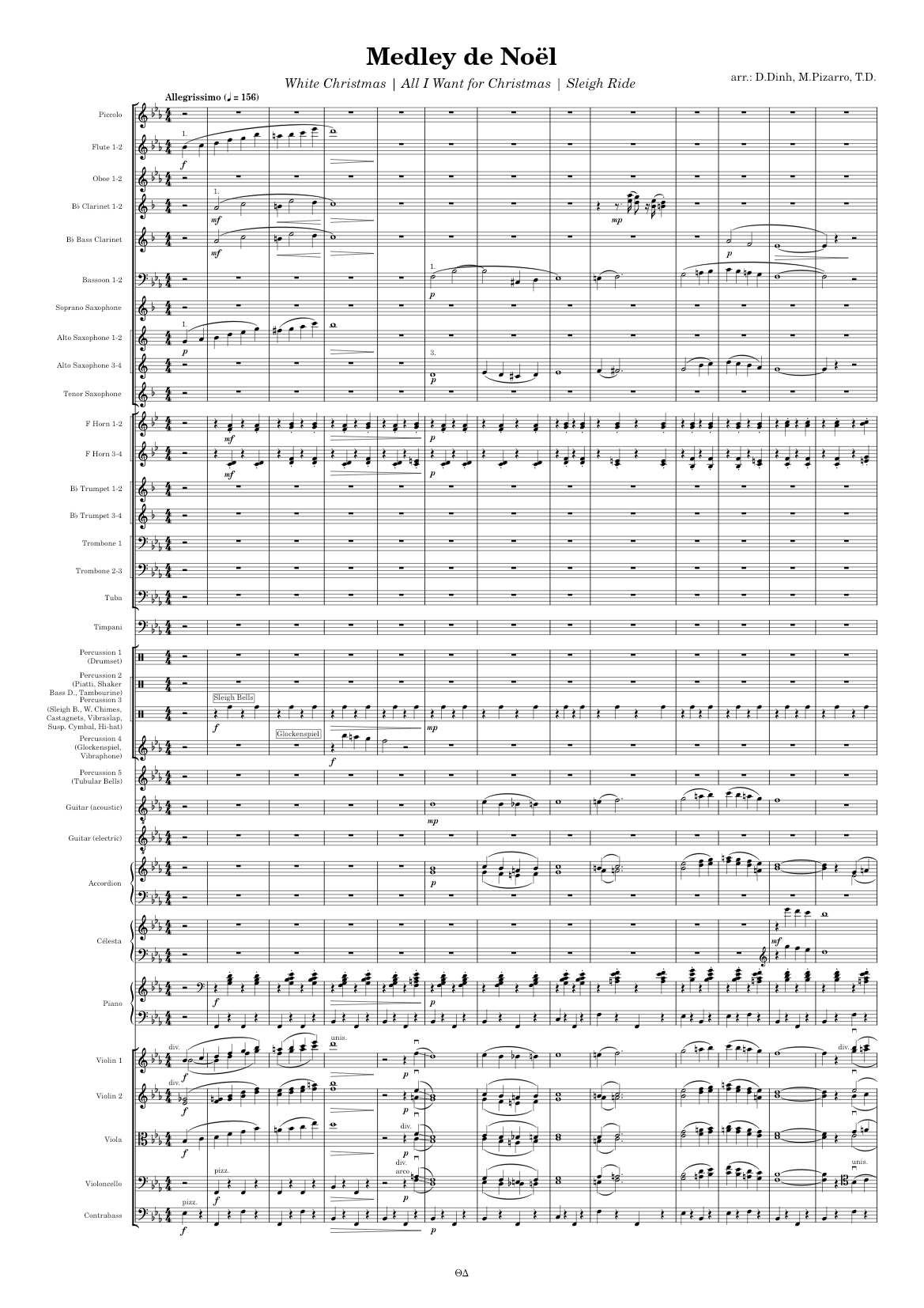Christmas Medley for Orchestra Sheet Music for Piano, Trombone ...