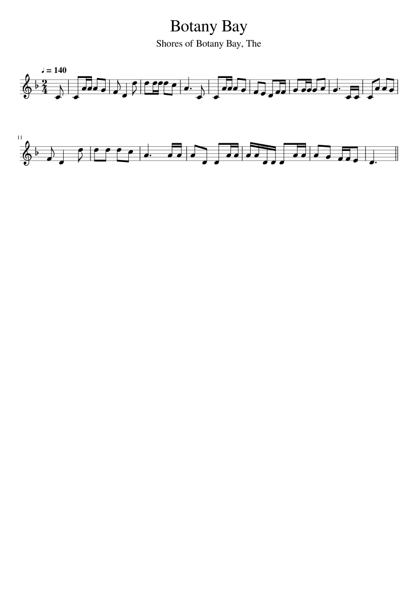 Botany Bay Sheet music for Piano (Solo) Easy | Musescore.com