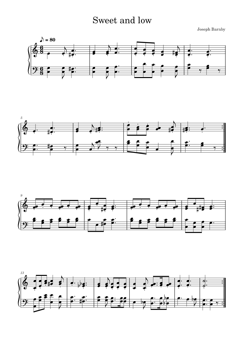 Sweet and low, sweet and low (Barnby) – Joseph Barnby Sweet and low ...