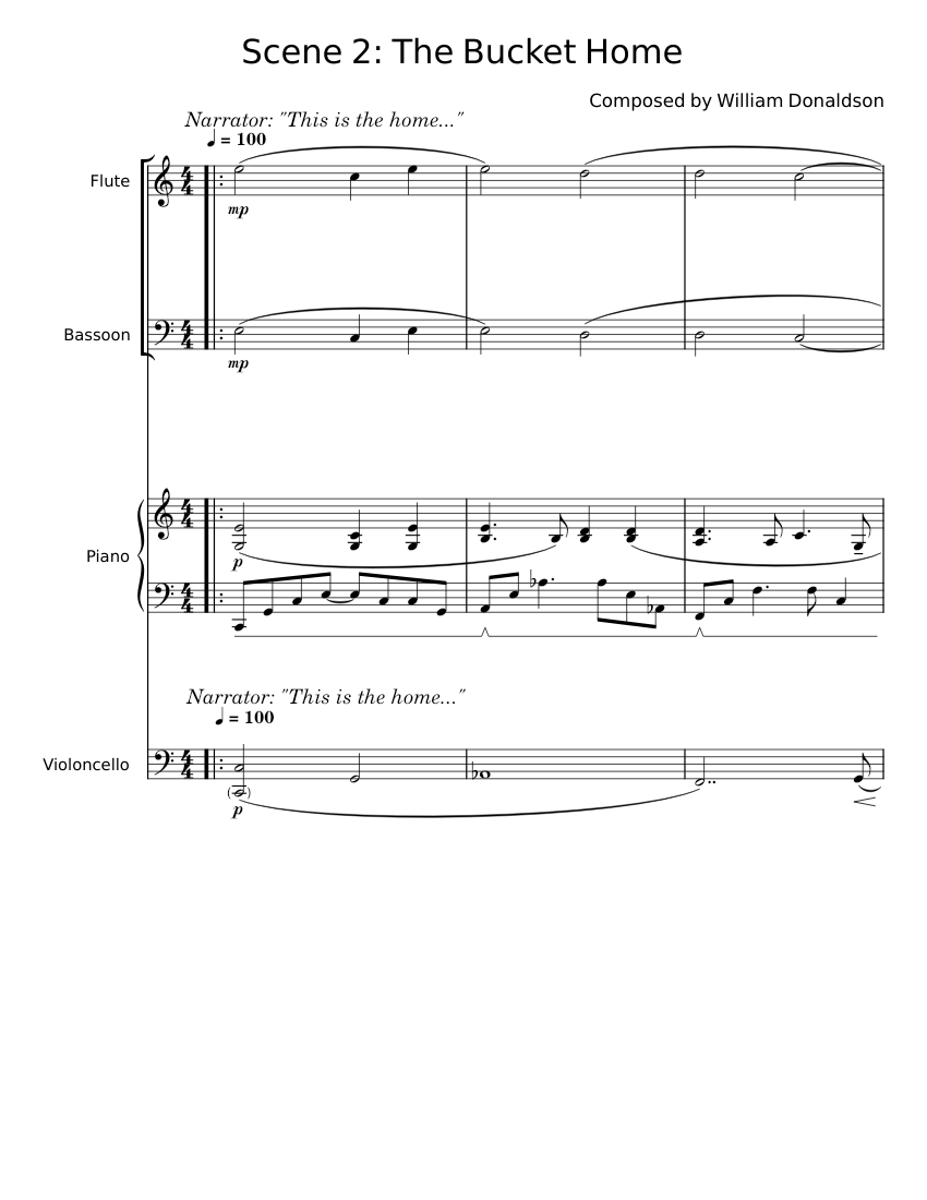 The Bucket Home - William Donaldson Sheet music for Piano, Flute ...