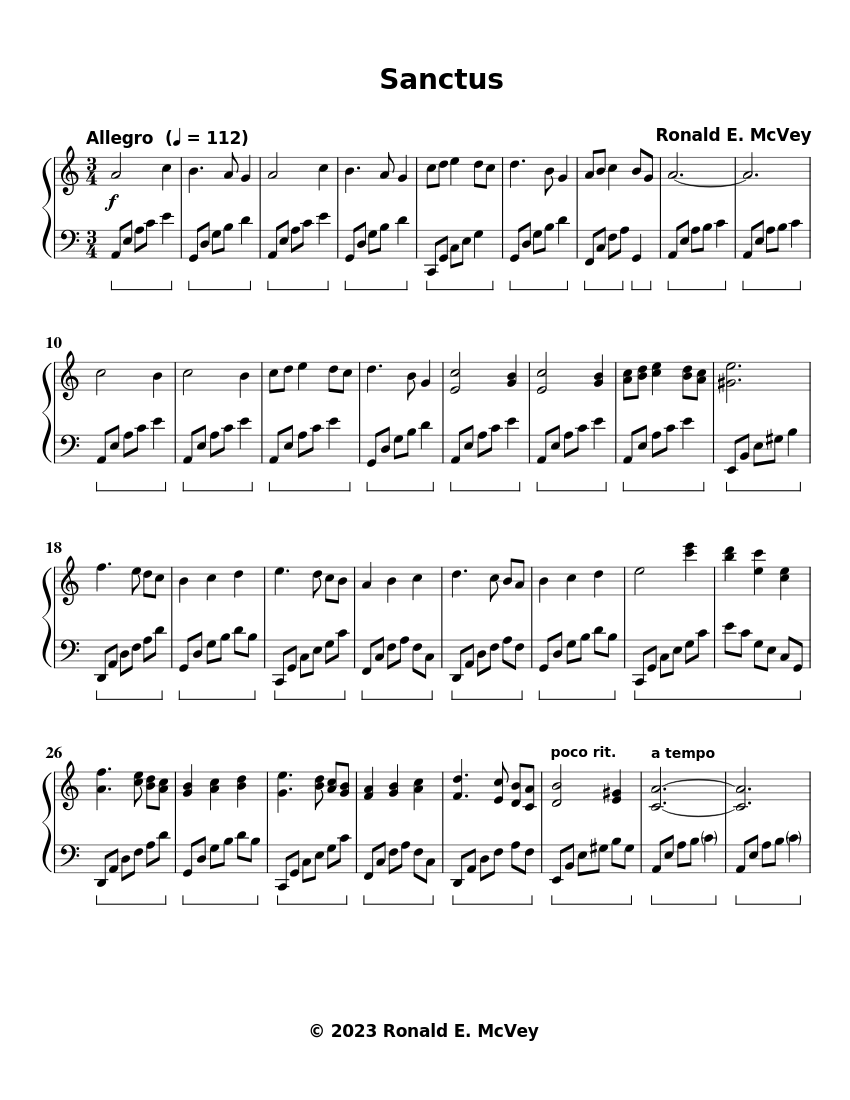 Sanctus Sheet music for Piano (Solo) | Musescore.com
