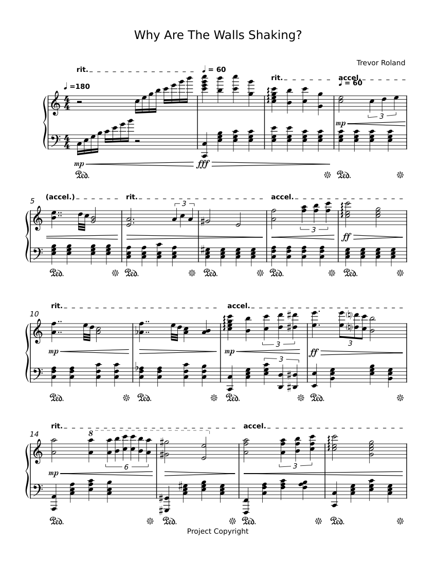 Why Are The Walls Shaking? (Original Composition) Sheet Music for Piano ...