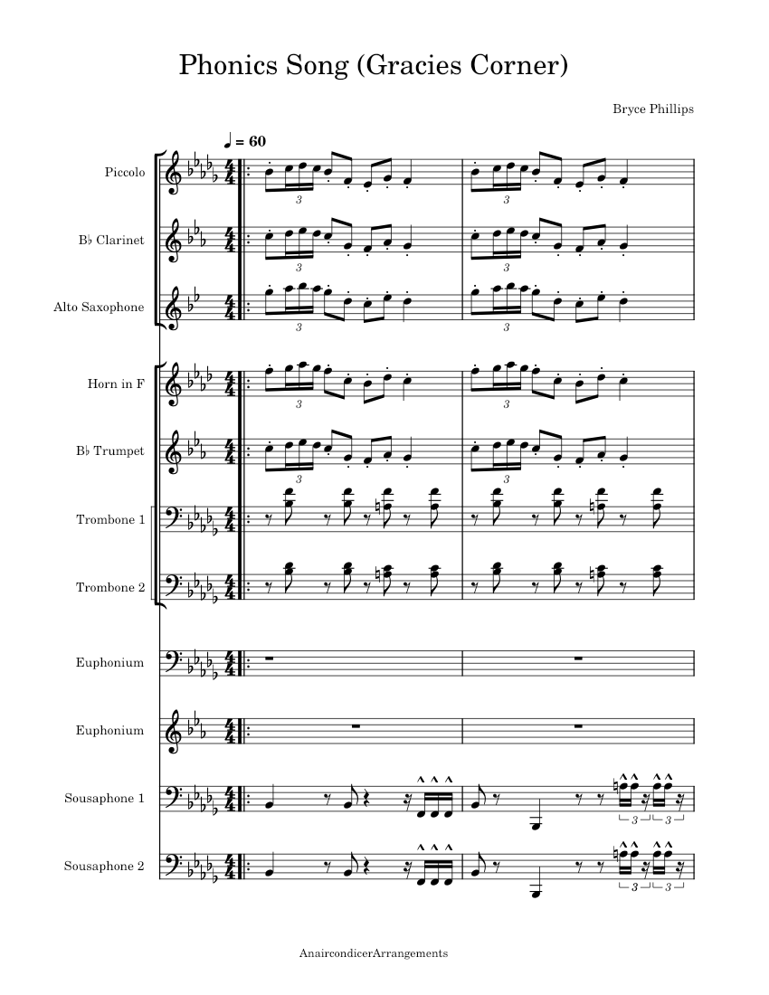 Phonics Song – Gracie's Corner Sheet music for Trombone, Euphonium ...