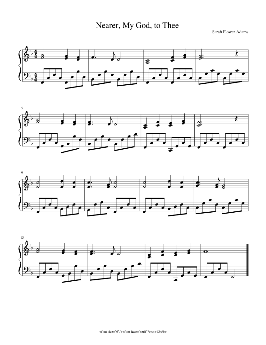 Nearer, My God, to Thee Sheet music for Piano (Solo) Easy | Musescore.com
