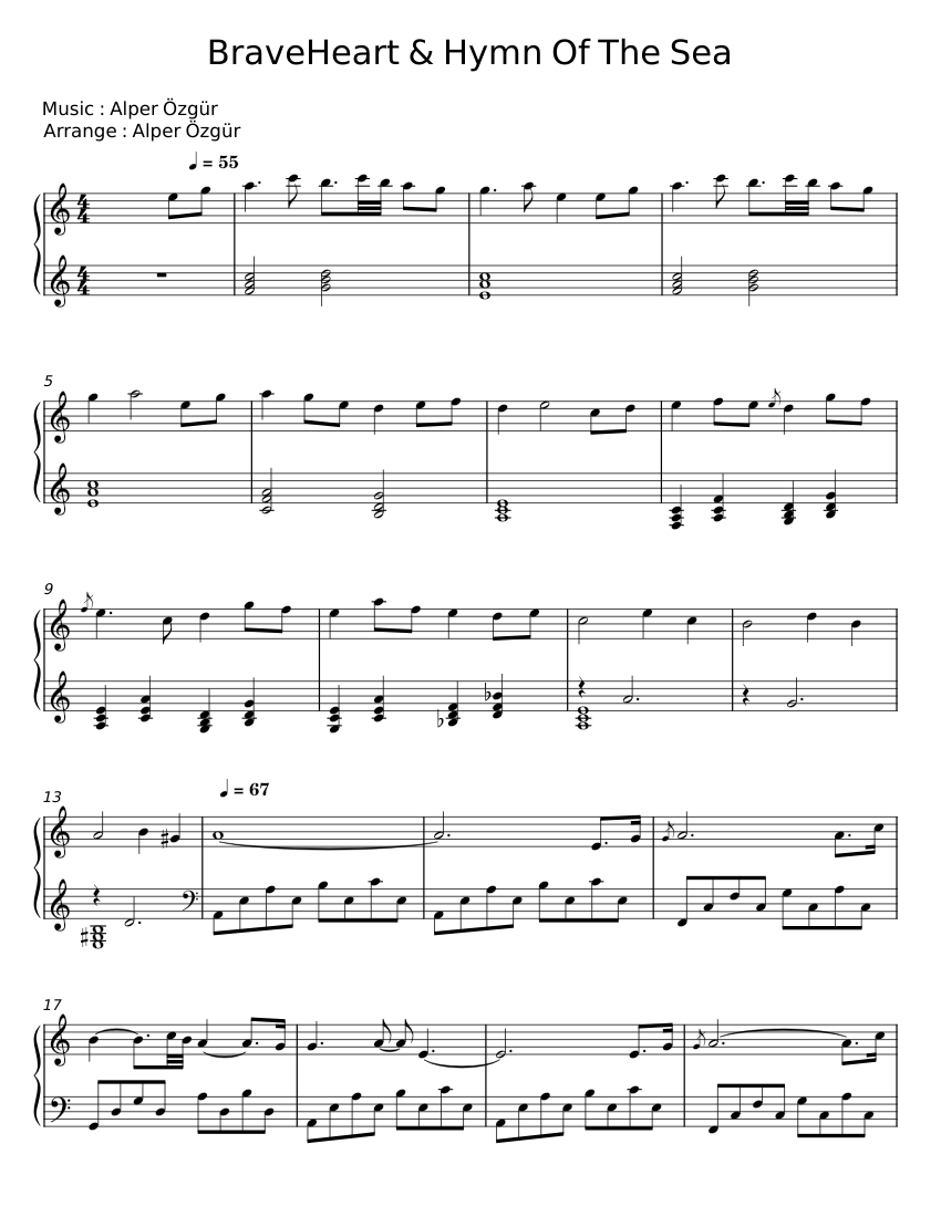 Braveheart - James Horner Sheet music for Piano (Solo) | Musescore.com