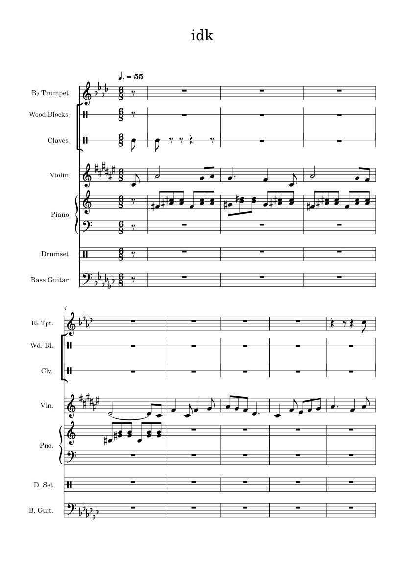 Trump Sheet music for Piano, Trumpet in b-flat, Violin, Bass guitar ...