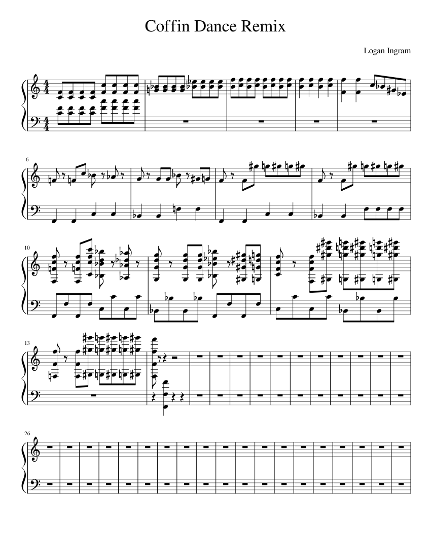 Coffin Dance Remix Sheet music for Piano (Solo) | Musescore.com