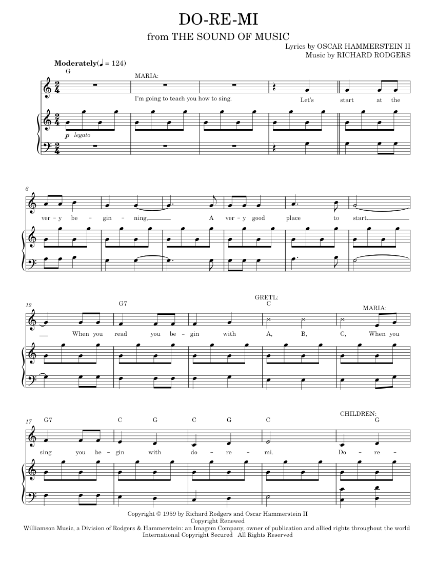 Do-Re-Mi (from The Sound of Music) Sheet music for Piano, Vocals by ...