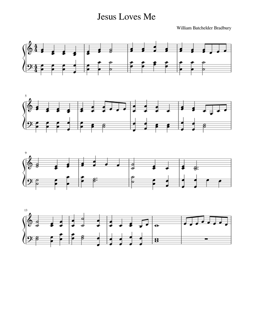 Jesus Loves Me Sheet music for Piano (Solo) | Download and print in PDF ...