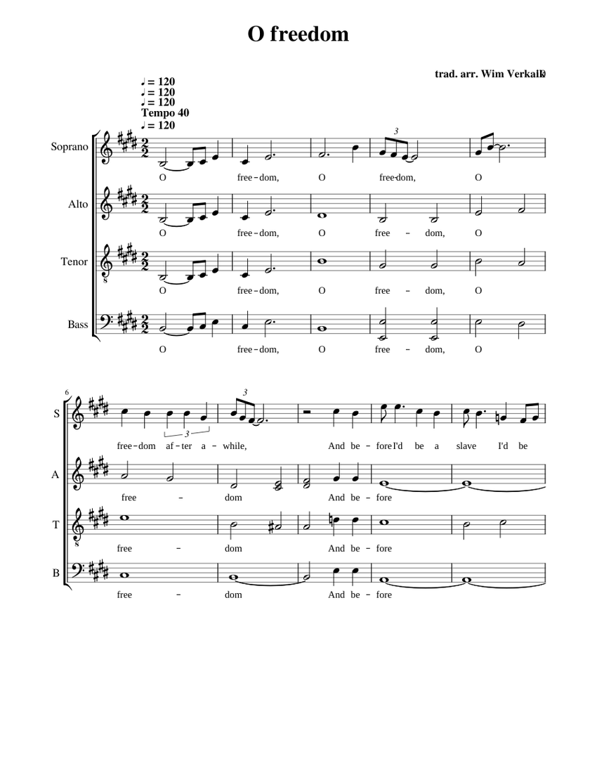 O freedom - Willem Verkaik Sheet music for Bass guitar (Solo ...