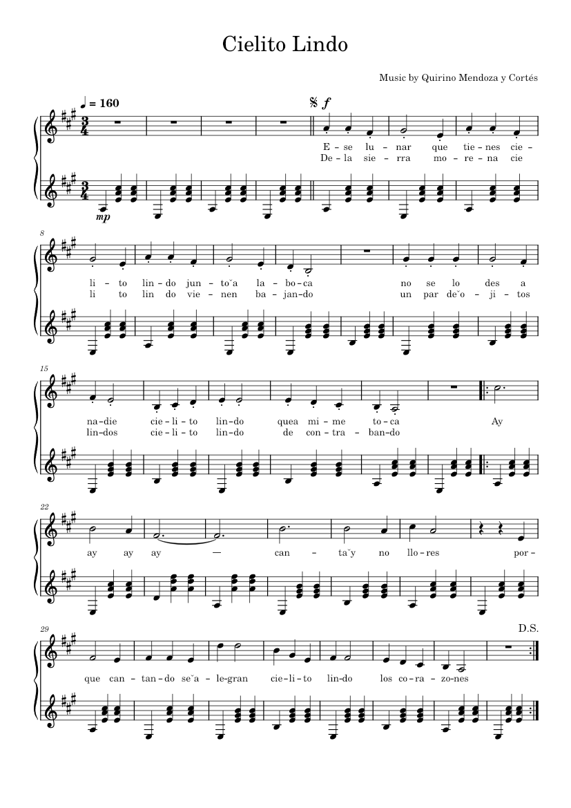 Cielito Lindo Sheet music for Piano (Solo) | Musescore.com