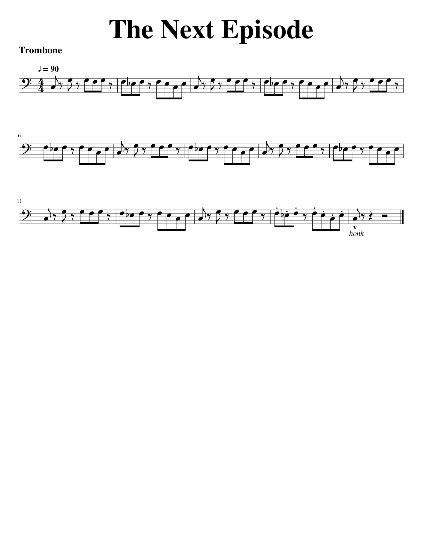 The Next Episode (Trombone) Sheet music for Trombone (Solo) | Musescore.com