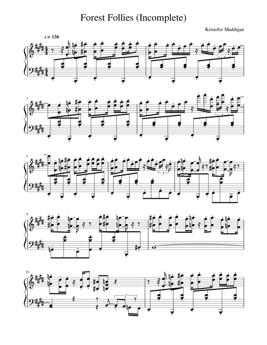 Forest follies ( Incomplete) Sheet music for Piano (Solo) | Musescore.com