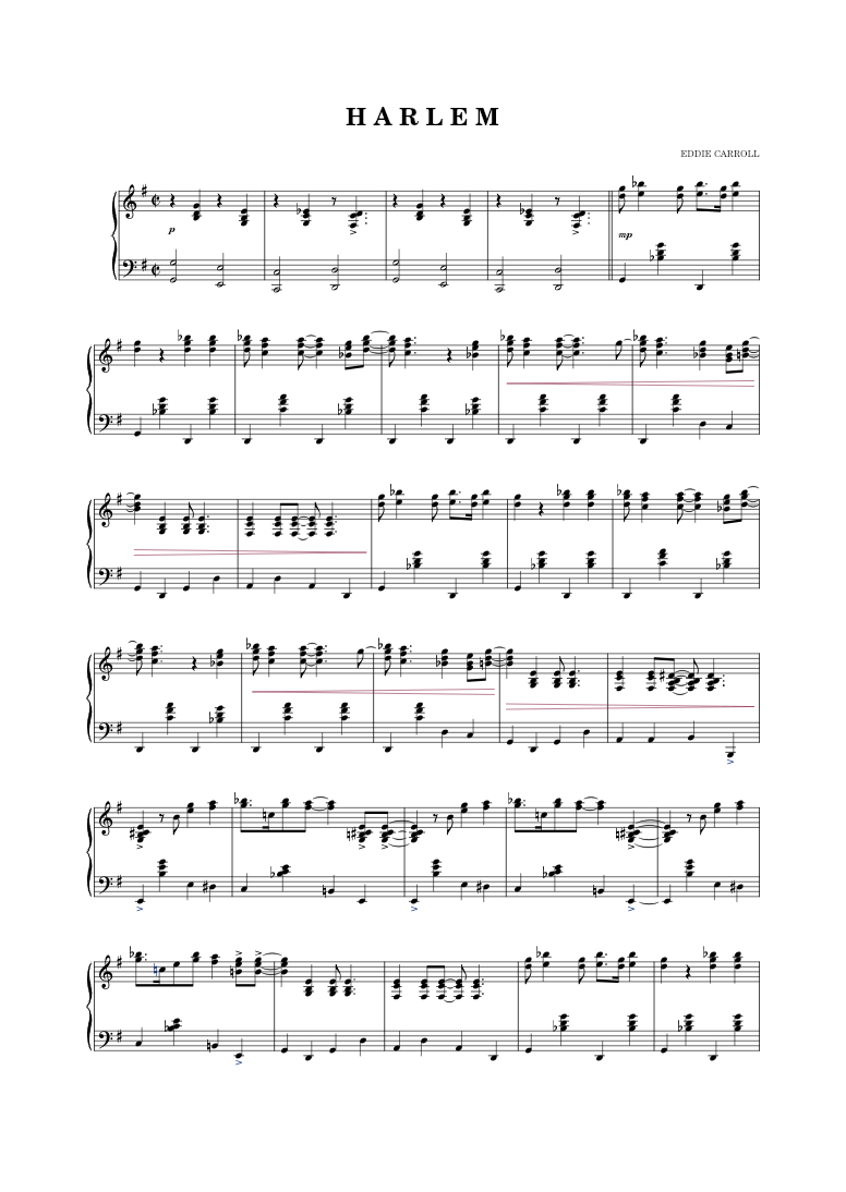 Harlem – Edward Carroll Sheet music for Piano (Solo) | Musescore.com