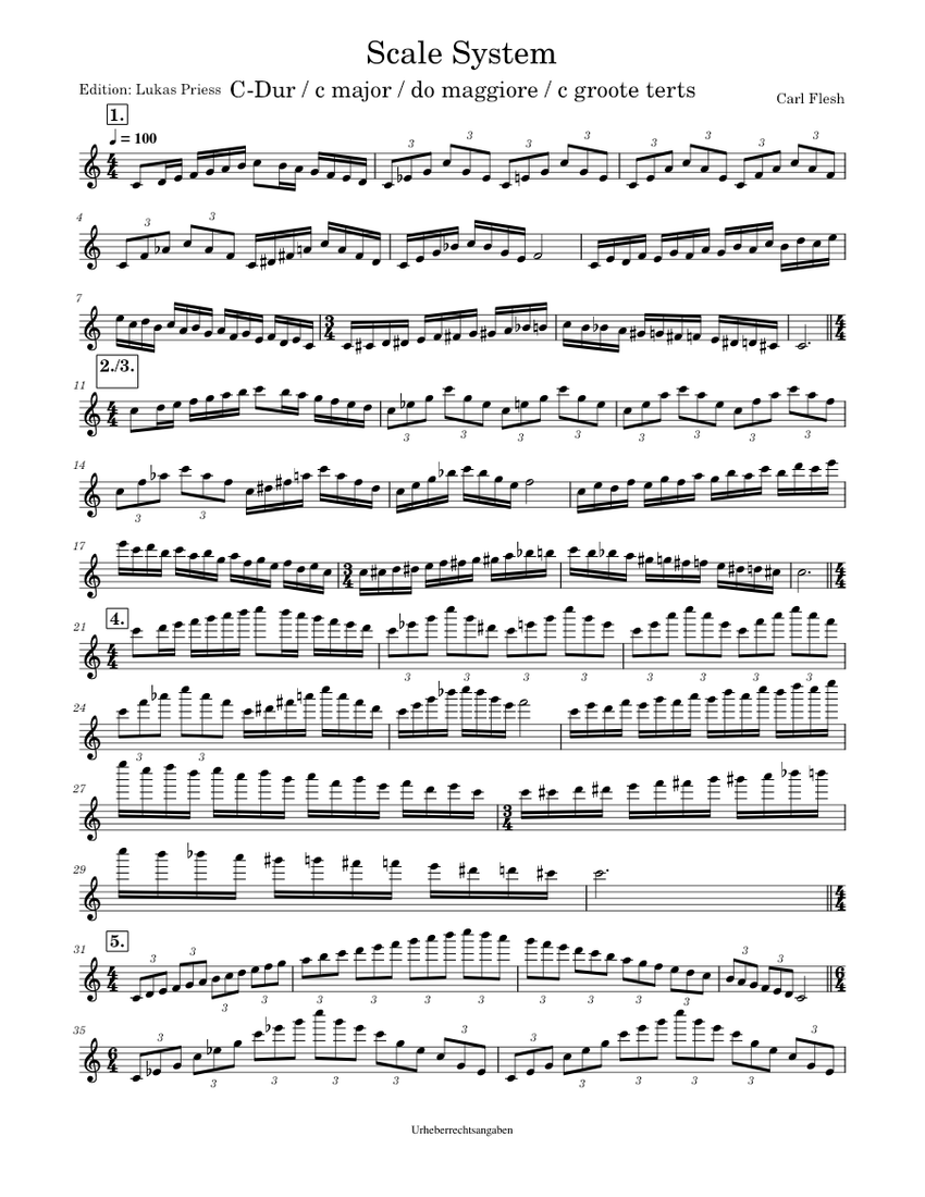 Scale_System in c major - Carl Flesh Sheet music for Piano (Solo ...