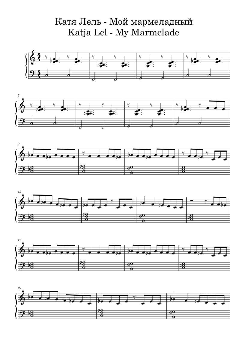 Катя Лель - Мой мармеладный / Katja Lel - My Marmelade Sheet Music for ...