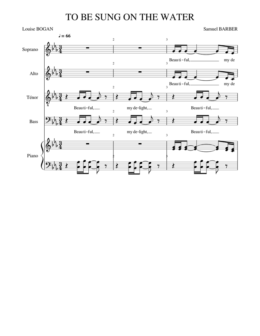 To be sung on the water TO BE SUNG ON THE WATER 2 Sheet music for Piano ...