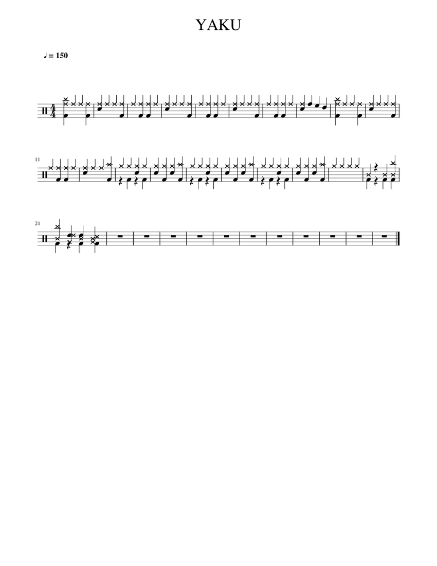tarea YAKU Sheet music for Drum group (Solo) | Musescore.com
