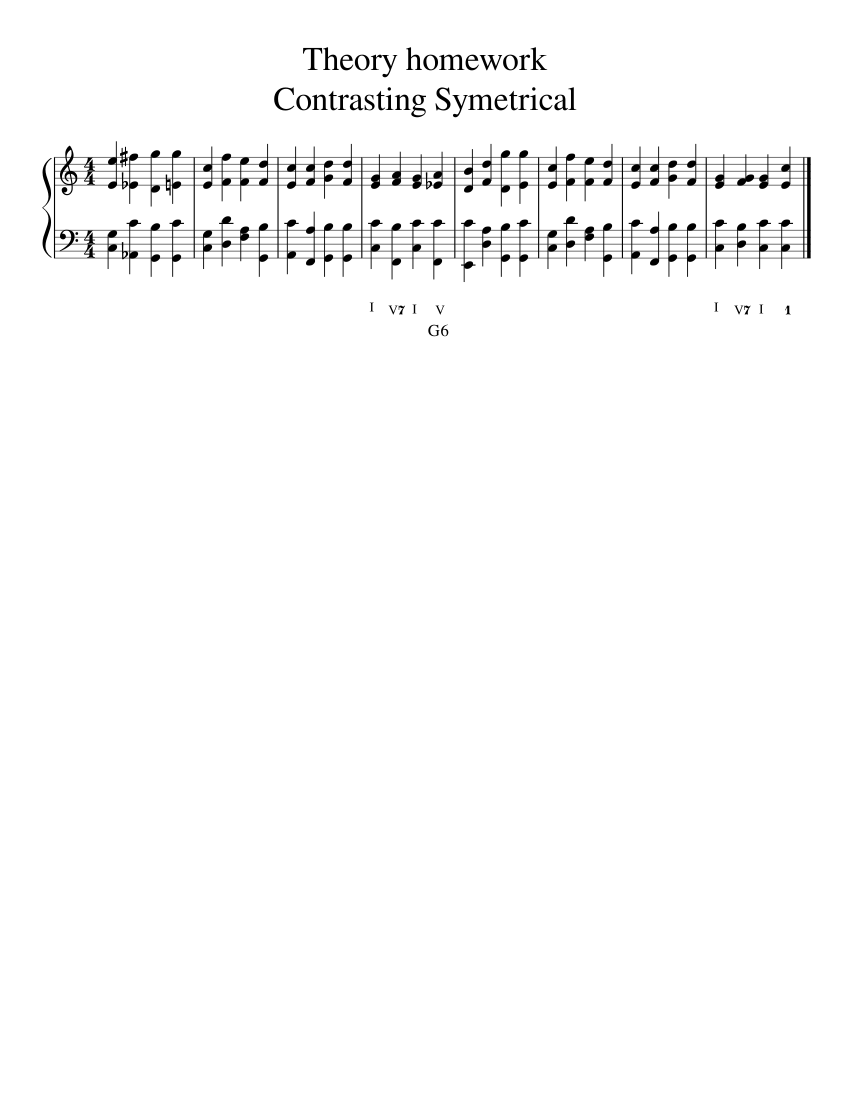 Theory homework Symmetrical revised 5 - piano tutorial