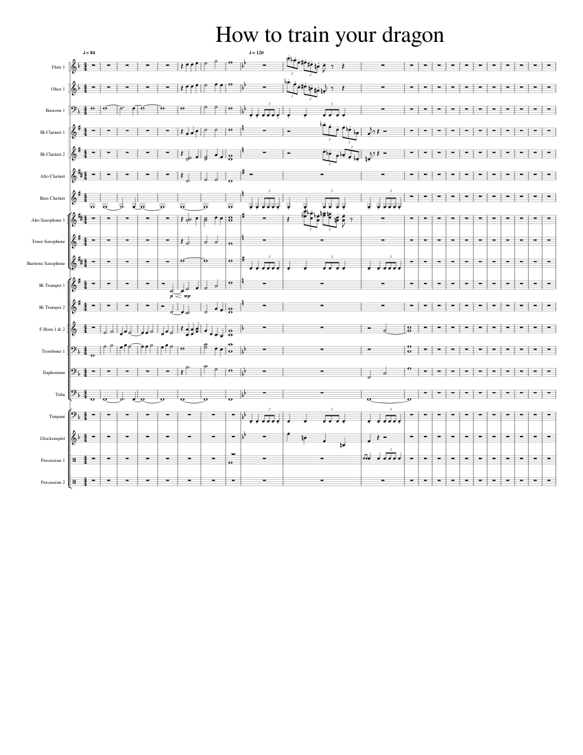 How to train your dragon Sheet music for Trombone, Euphonium, Tuba ...