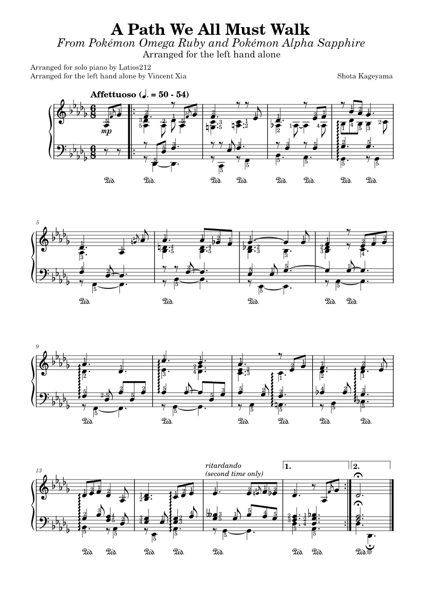 Kageyama-Xia - A Path We All Must Walk (from Pokémon ORAS), arranged ...