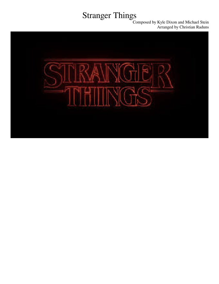 Stranger Things Main Theme Sheet music for Piano, Drum group ...