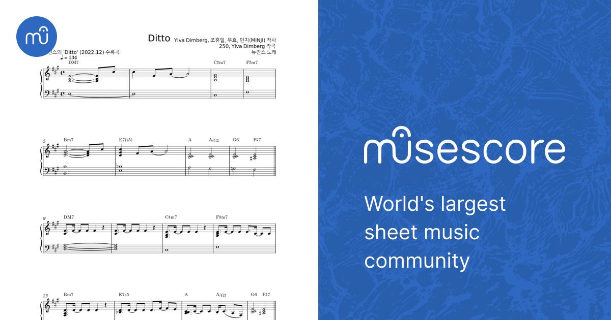 Ditto - Jinsu Park;Ylva Dimberg;David Dawood - piano tutorial