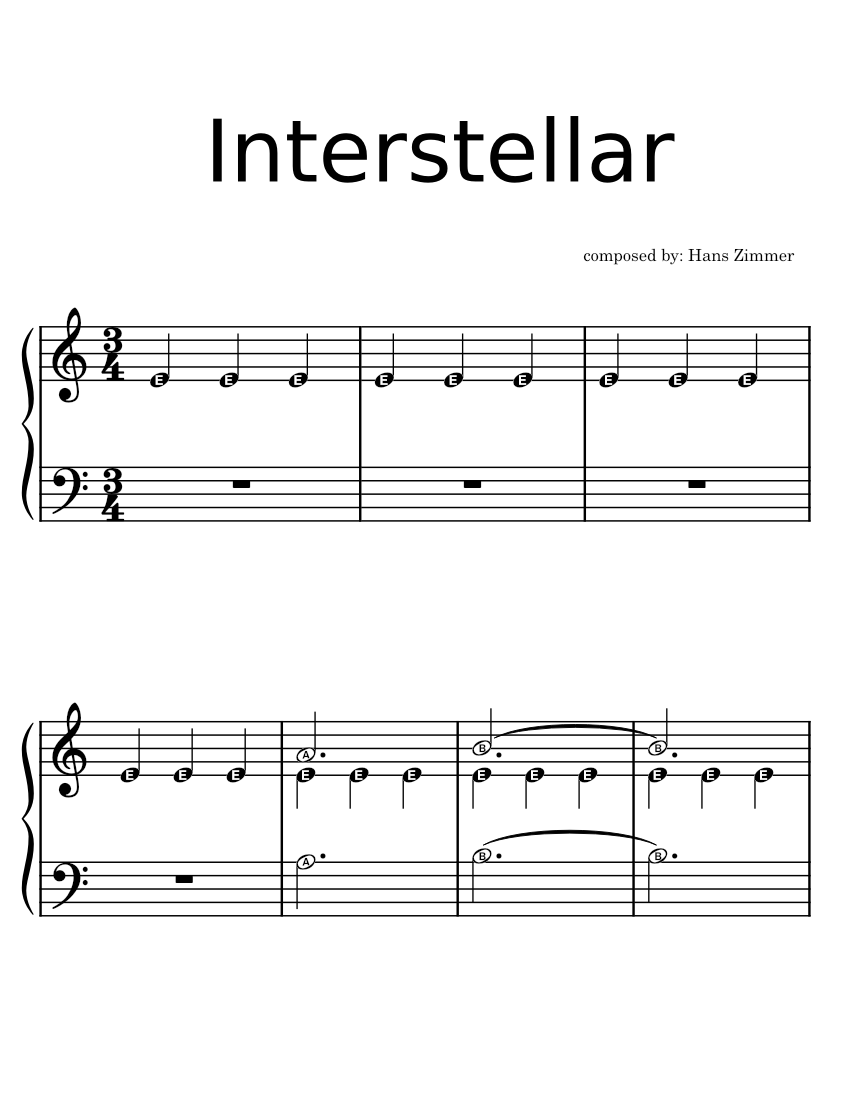 Interstellar – Hans Zimmer Sheet music for Piano (Solo) Easy ...