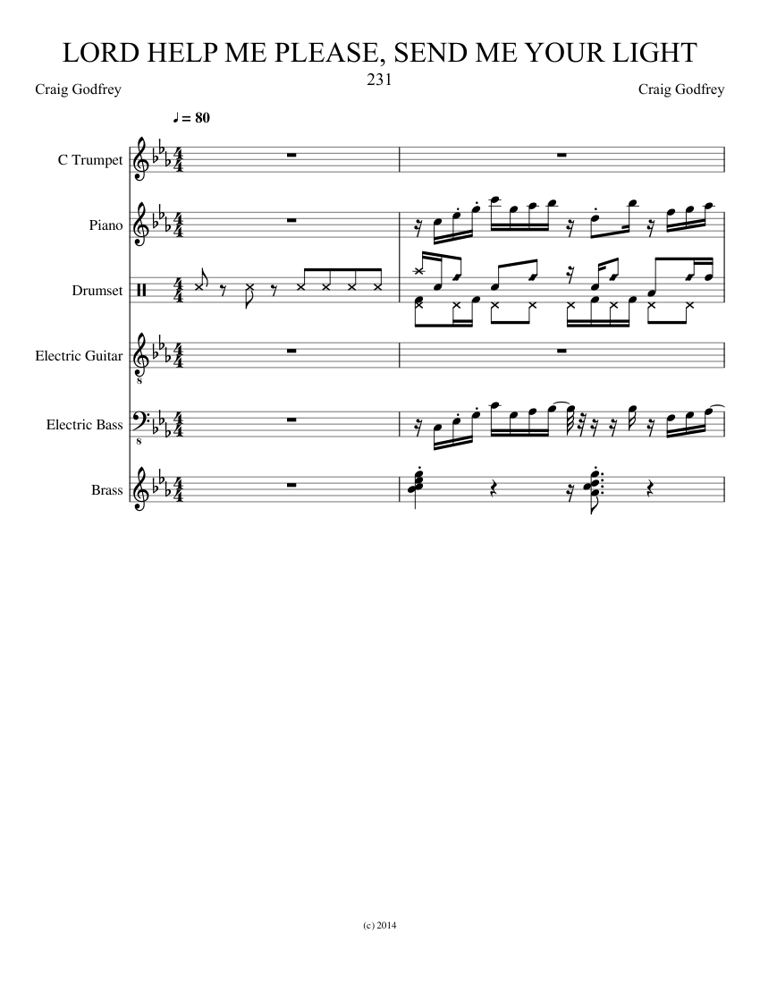 LORD HELP ME PLEASE, SEND ME YOUR LIGHT Sheet music for Piano, Guitar ...