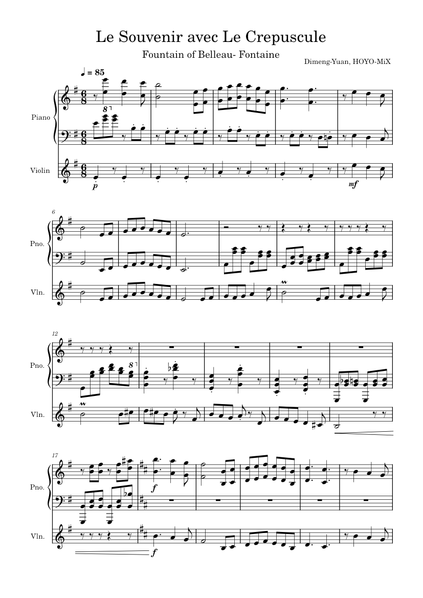 Le Souvenir avec le crepuscule – HOYO-MiX Le Souvenir avec le ...