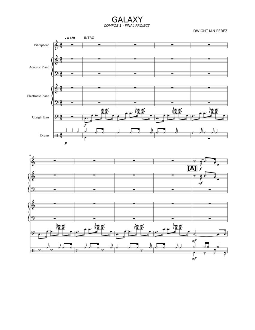GALAXY Sheet music for Piano, Vibraphone (Jazz Band) | Musescore.com