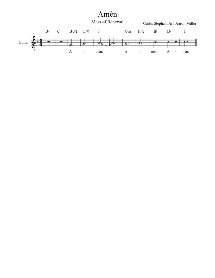Amén Sheet music for Guitar (Solo) | Musescore.com