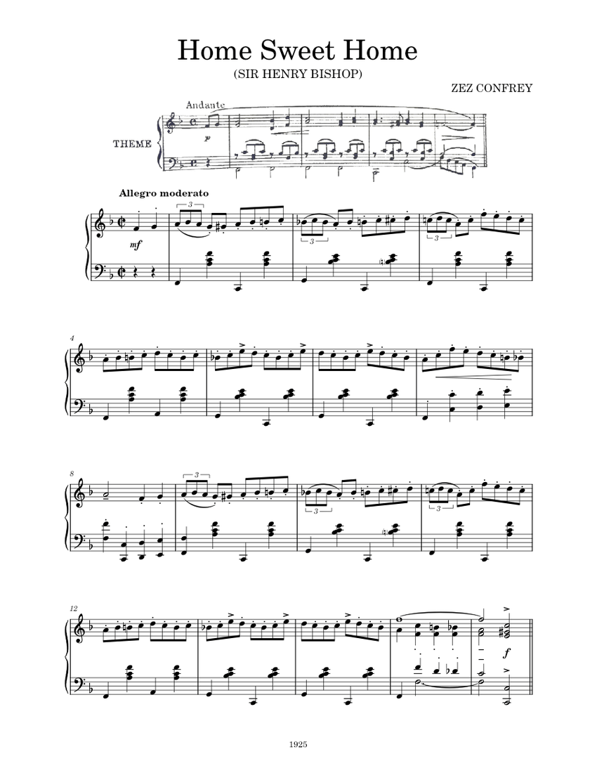 Home Sweet Home - Confrey (1925) Sheet music for Piano (Solo ...