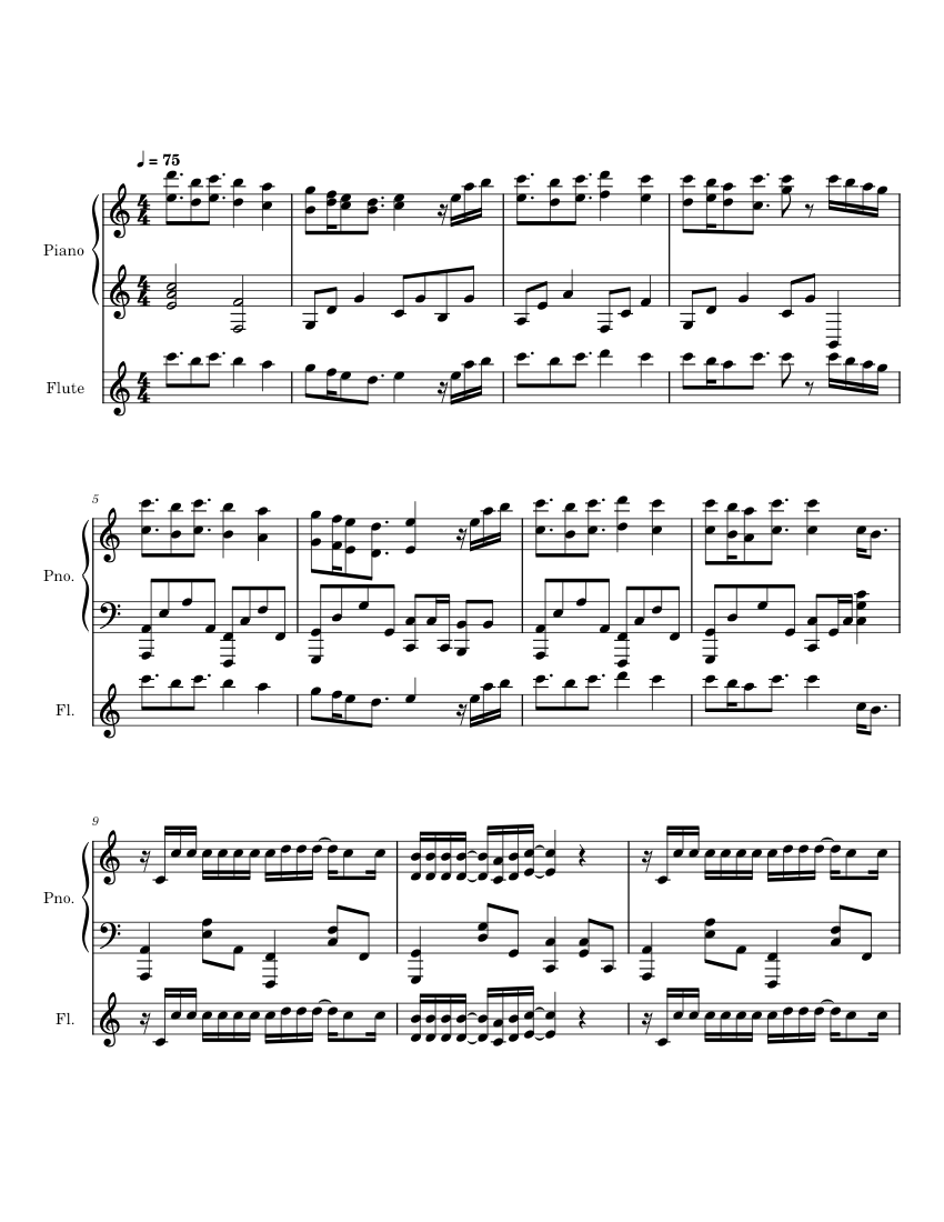 For you - EXO-CBX Sheet Music for Piano, Flute (Solo) | MuseScore.com