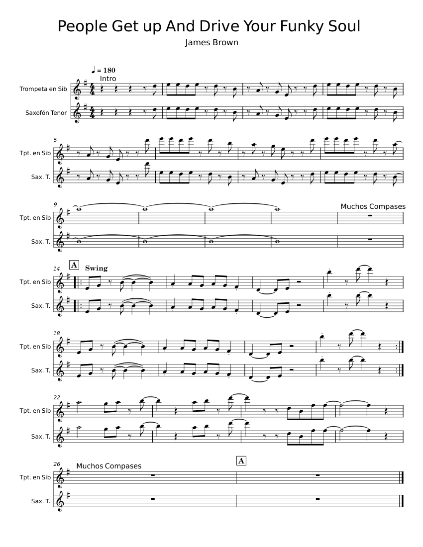 People Get Up And Drive Your Funky Soul - James Brown Sheet music for ...