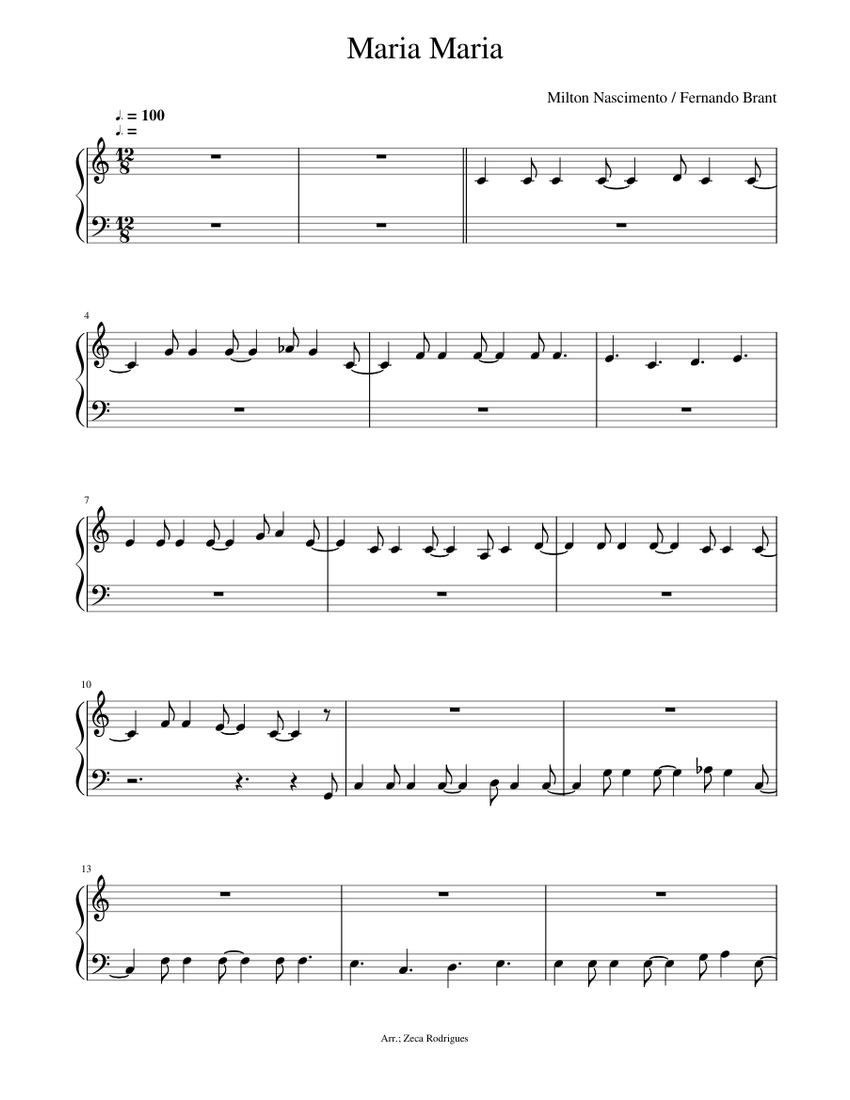 Maria_Maria Sheet music for Piano (Solo) Easy | Musescore.com