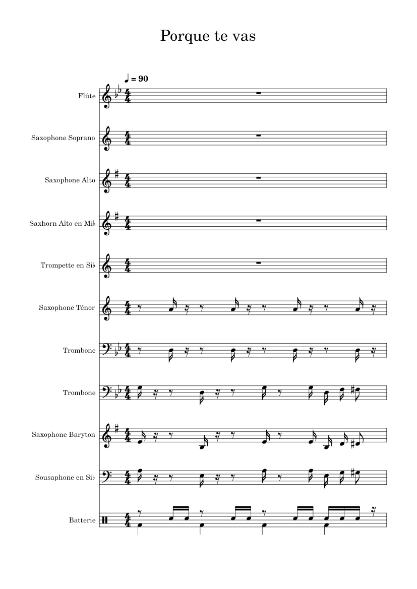 Porque te vas Jos Luis Perales Sheet music for Trombone, Flute ...