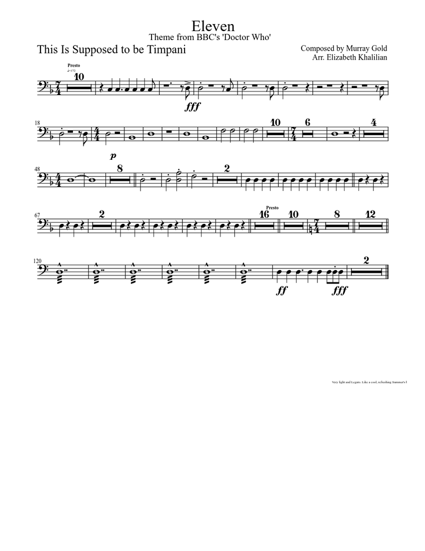 timpanieleven Sheet music for Timpani (Solo) | Musescore.com